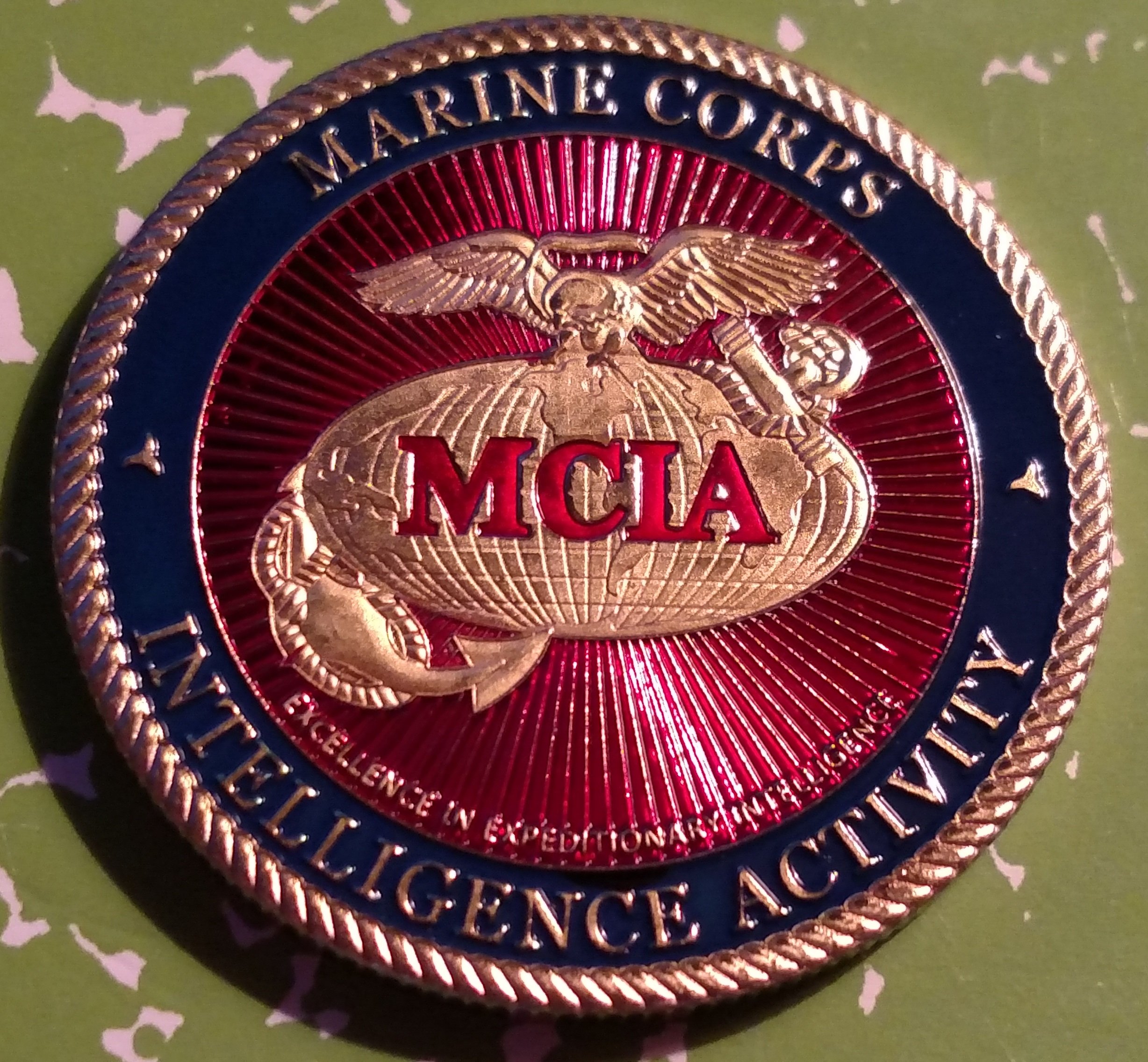 Marine Corps Intelligence Activity MCIA Military Challenge Art Coin