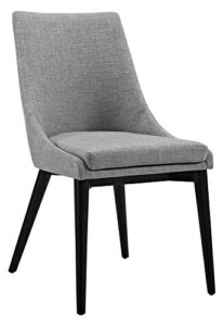 modway viscount mid-century modern upholstered fabric two dining chairs in light gray