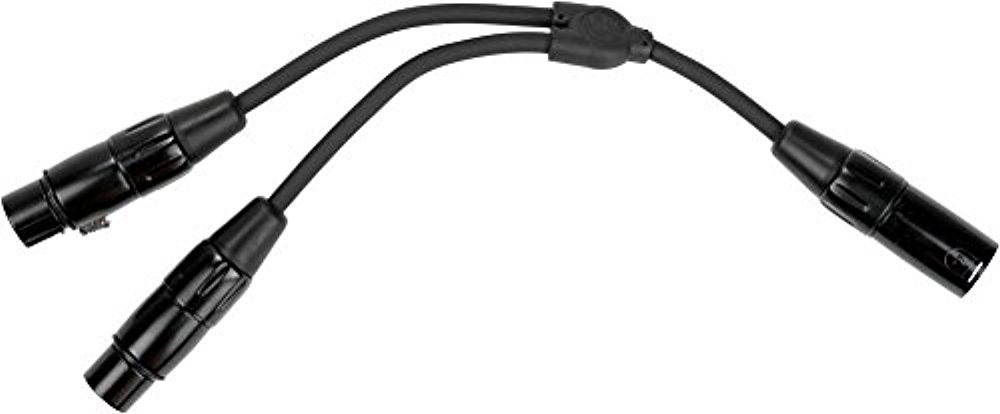 Pig Hog Solutions - 6" Y Cable, XLR(M)-Dual XLR(F)