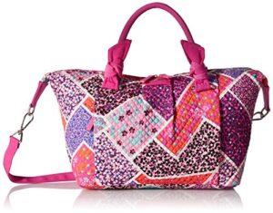 vera bradley women's cotton hadley satchel purse, modern medley, one size