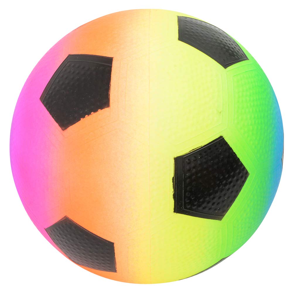 Rhode Island Novelty 9 Inch Rainbow Soccer Playground Ball, One per Order