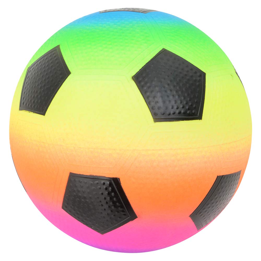 Rhode Island Novelty 9 Inch Rainbow Soccer Playground Ball, One per Order