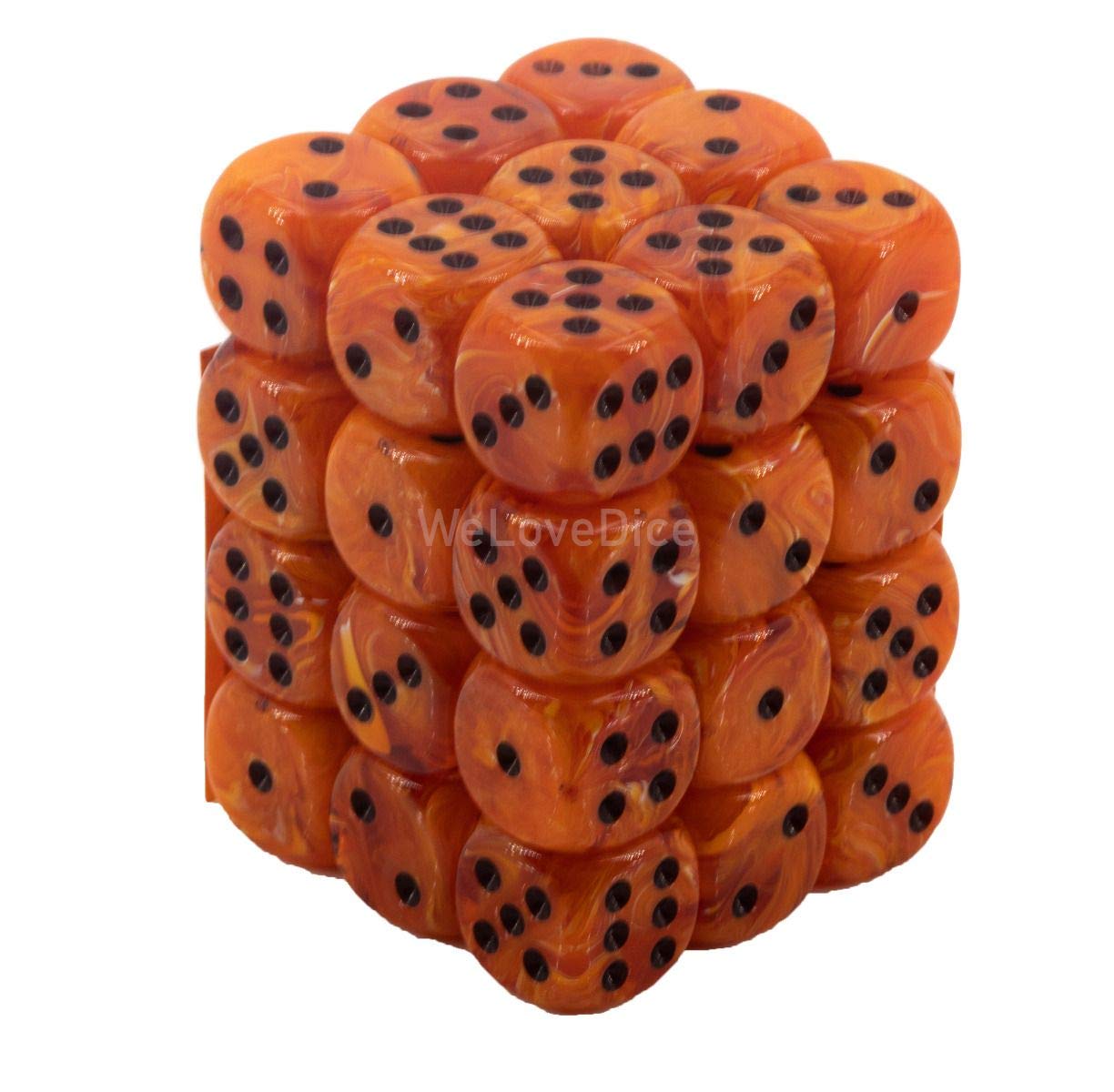 DND Dice Set-Chessex D&D Dice-12mm Vortex Orange and Black Polyhedral Dice Set-Dungeons and Dragons Dice Includes 36 Dice – D6, Various (CHX27833)