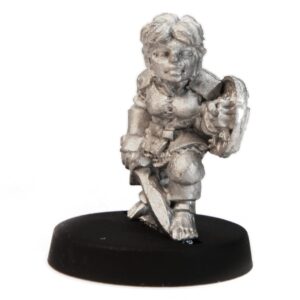 stonehaven miniatures female halfling fighter figure (for 28mm scale table top war games) - made in usa