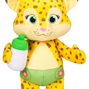 Snap Toys Word Party - Franny 10" Stuffed Plush Snuggle and Play Baby Cheetah with Bottle - from The Netflix Original Series - 18+ Months