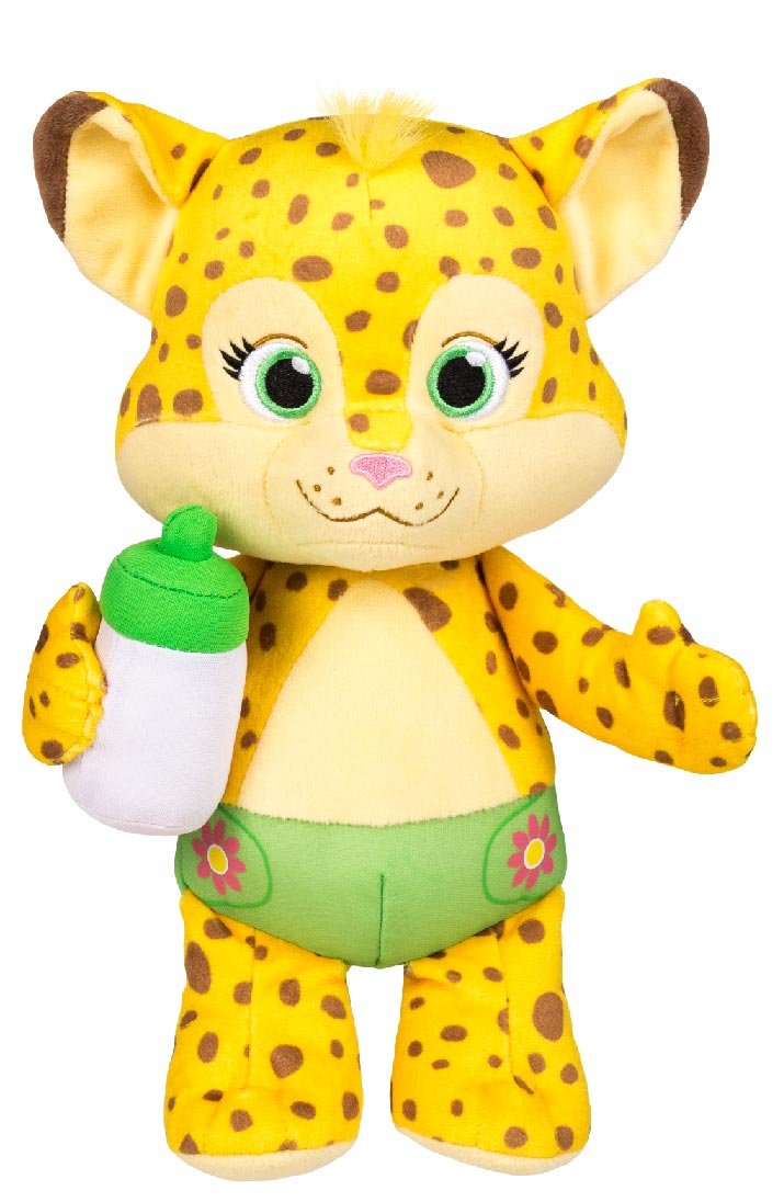 Snap Toys Word Party - Franny 10" Stuffed Plush Snuggle and Play Baby Cheetah with Bottle - from The Netflix Original Series - 18+ Months