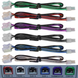 digital restock - 6 home theater speaker cables for sony samsung etc / 4.2mm connectors/includes tool-free wire crimp splices