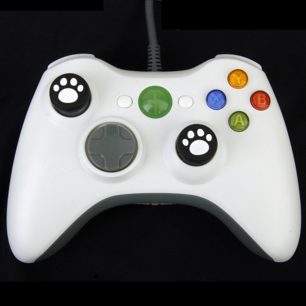 Analog Thumb Stick Grip Covers Thumbstick Joystick Cap Cover for PS4 PS3 PS2 PS4 Pro Slim Xbox One Xbox 360 (White)