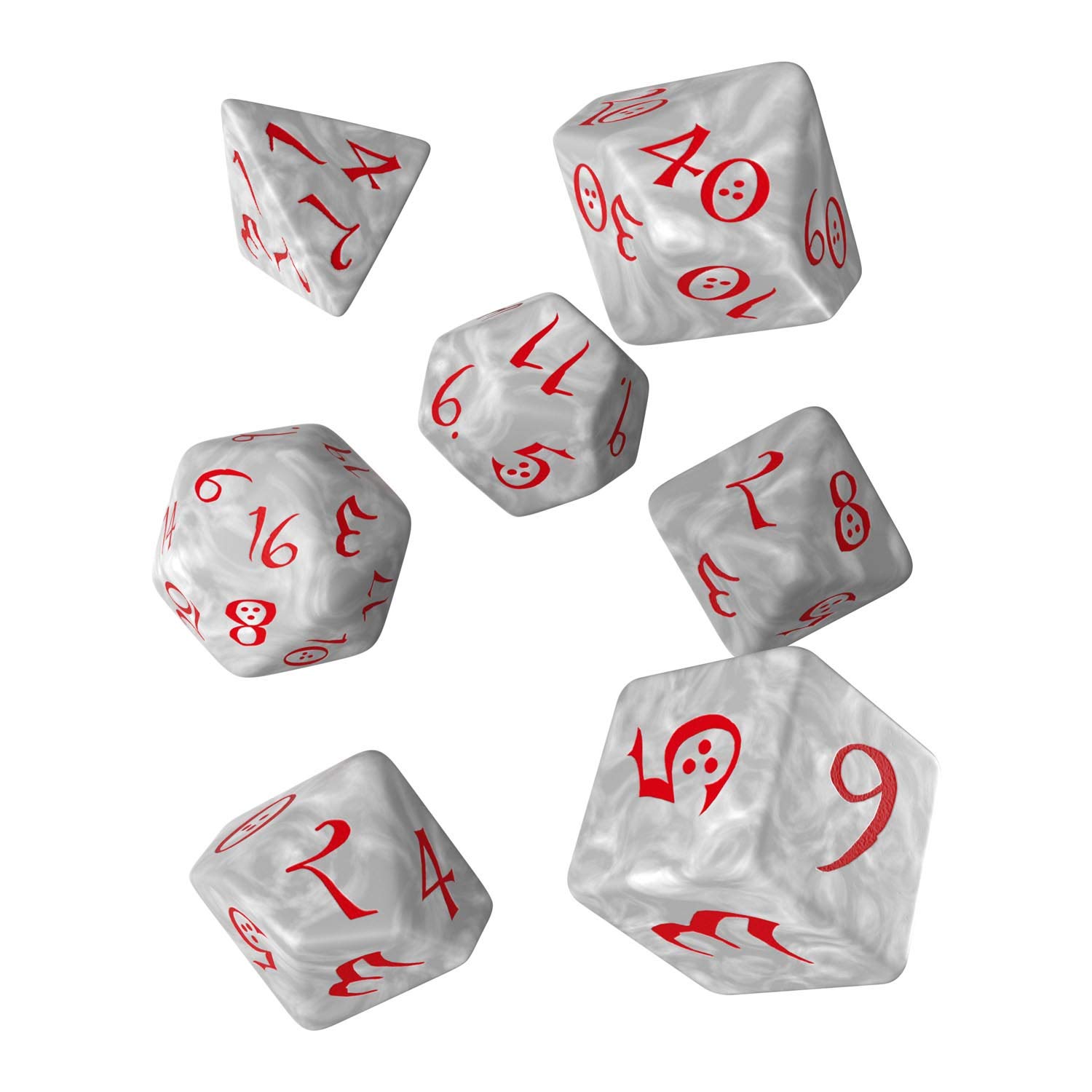 Q-Workshop Classic RPG Pearl & Red Dice Set