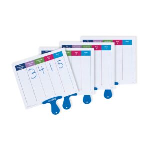 hand2mind place value answer board, dry erase board sets, dry erase paddles, math classroom supplies, base 10 math manipulatives for elementary school, 1st grade math materials (pack of 4)