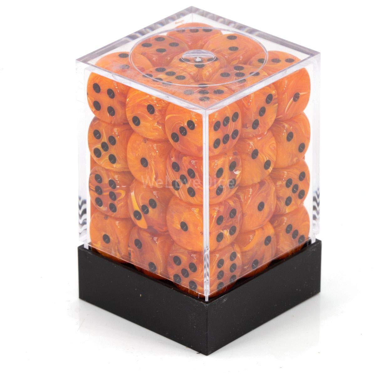 DND Dice Set-Chessex D&D Dice-12mm Vortex Orange and Black Polyhedral Dice Set-Dungeons and Dragons Dice Includes 36 Dice – D6, Various (CHX27833)