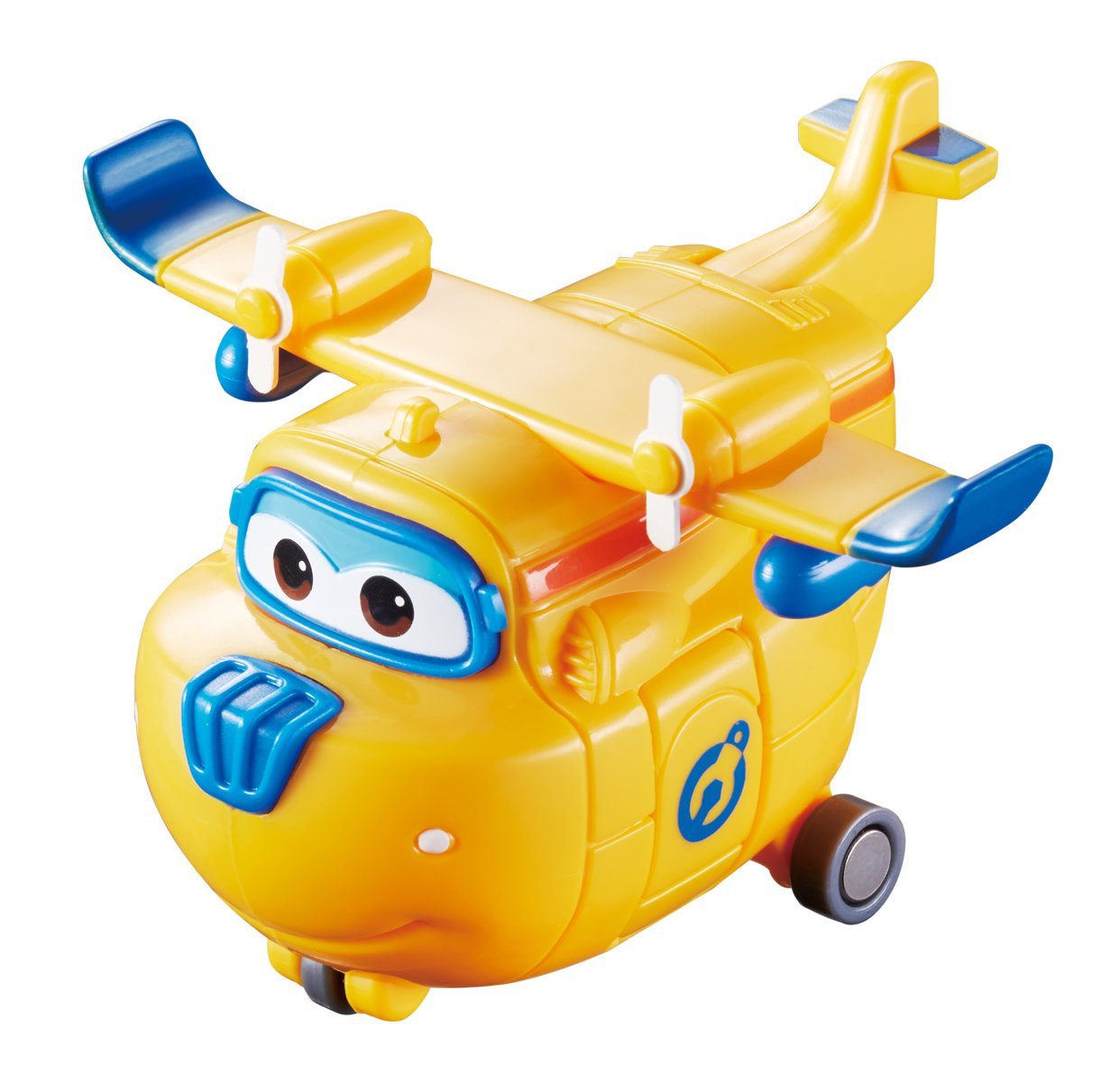 Super Wings 7" Donnie's Dozer Playset with 2" Transform-a-Bot Donnie Mini Figure, Transforming Airplane Toy Vehicle, Plane to Robot, Birthday Gift For Preschool Kids 3 4 5 year old Boys And Girls