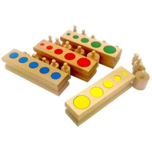 new sky enterprises montessori knobless cylinders with socket kids early development sensorial material colorful cylinder ladder blocks