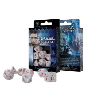 Q-Workshop Classic RPG Pearl & Red Dice Set