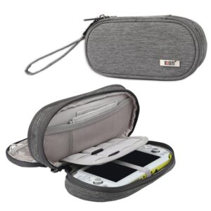 bubm double compartment storage case compatible with ps vita and psp, protective carrying bag, portable travel organizer case compatible with psv and other accessories,gray