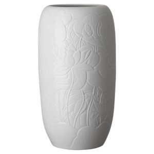 emissary white lotus engrave lg vase, 27" h