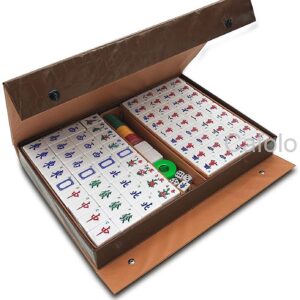 Chinese Mahjong X-Large 144 Numbered Acrylic Tiles 1.5" Large Gold Tile with Carrying Travel Case Pro Complete Mahjong Game Set - (Mah Jong, Mahjongg, Mah-Jongg, Mah Jongg, Majiang)