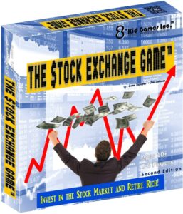 stock exchange game - family friendly (10+) board game.