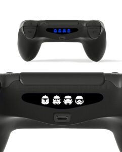 2x led starwars storm trooper light bar decal sticker compatible with playstation 4 / slim/pro ps4 controller dualshock 4