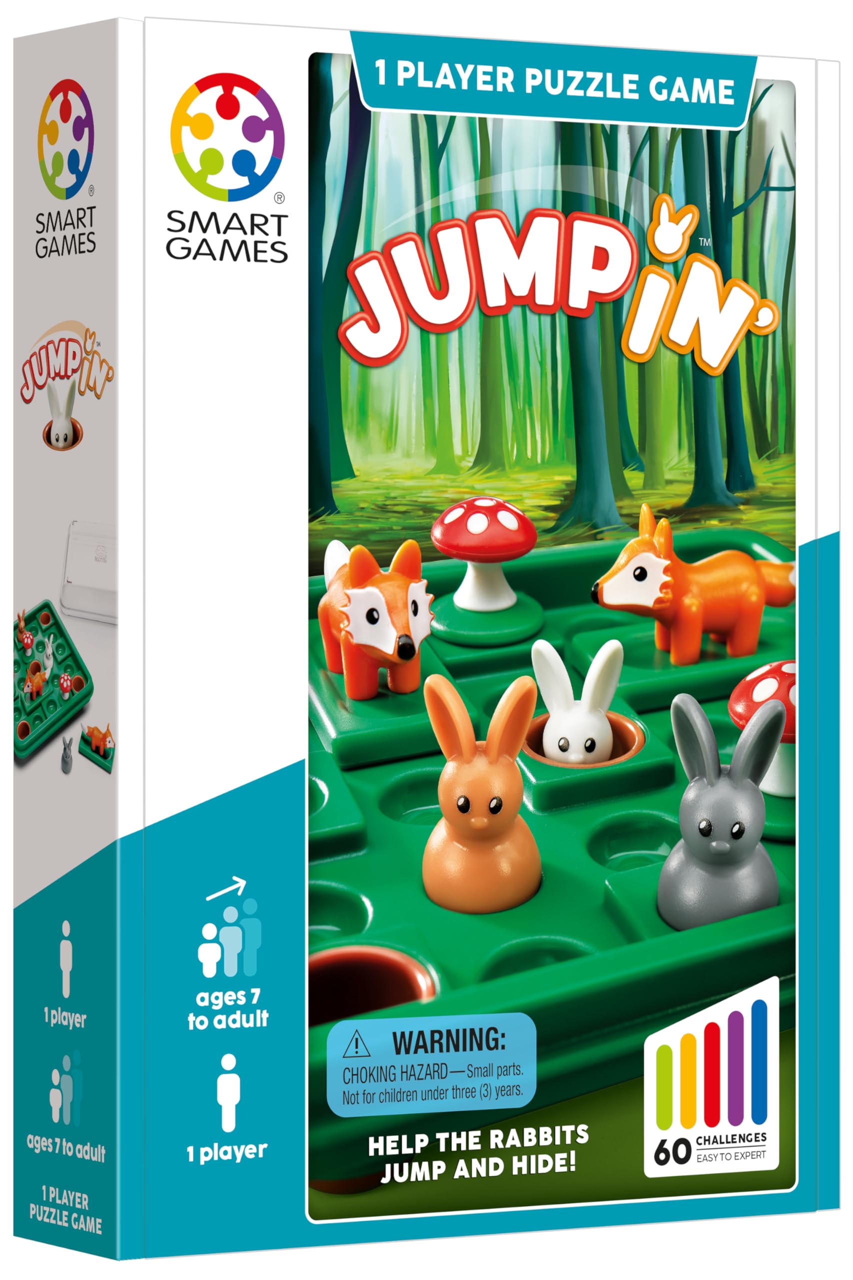 SmartGames Jump in’, a Cognitive Skill-Building Travel Puzzle Game for Kids and Adults Ages 7 & Up, 60 Challenges in Travel-Friendly Case.