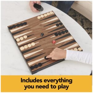 Spin Master Games Legacy Deluxe Wooden Backgammon Classic 2-Player Original Board Game Set with Cups and Dice, for Kids and Adults Aged 8 and up