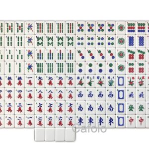 Chinese Mahjong X-Large 144 Numbered Acrylic Tiles 1.5" Large Gold Tile with Carrying Travel Case Pro Complete Mahjong Game Set - (Mah Jong, Mahjongg, Mah-Jongg, Mah Jongg, Majiang)