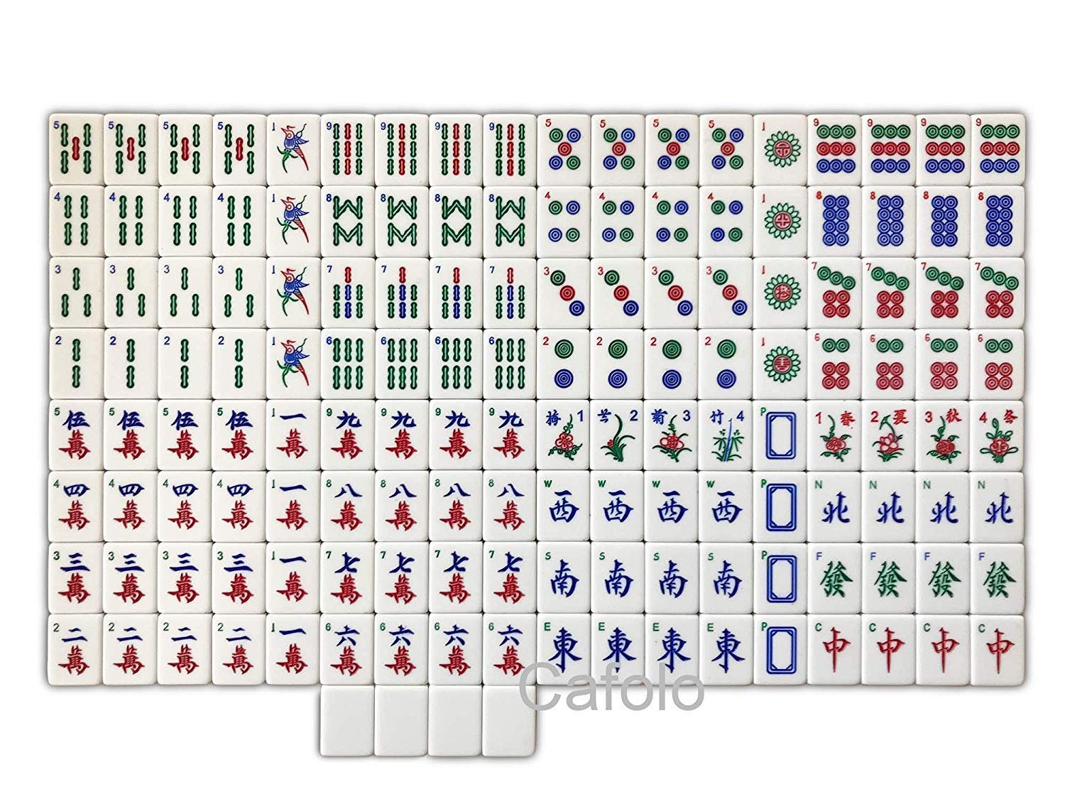 Chinese Mahjong X-Large 144 Numbered Acrylic Tiles 1.5" Large Gold Tile with Carrying Travel Case Pro Complete Mahjong Game Set - (Mah Jong, Mahjongg, Mah-Jongg, Mah Jongg, Majiang)