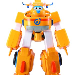 Super Wings 7" Donnie's Dozer Playset with 2" Transform-a-Bot Donnie Mini Figure, Transforming Airplane Toy Vehicle, Plane to Robot, Birthday Gift For Preschool Kids 3 4 5 year old Boys And Girls