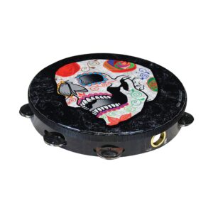 other remo artbeat tambourine 10 inch 10x1 row candy skull by jose pasillas (ta911070ab002)