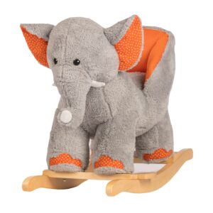 rockin' rider ernie the elephant baby rocker, orange, large