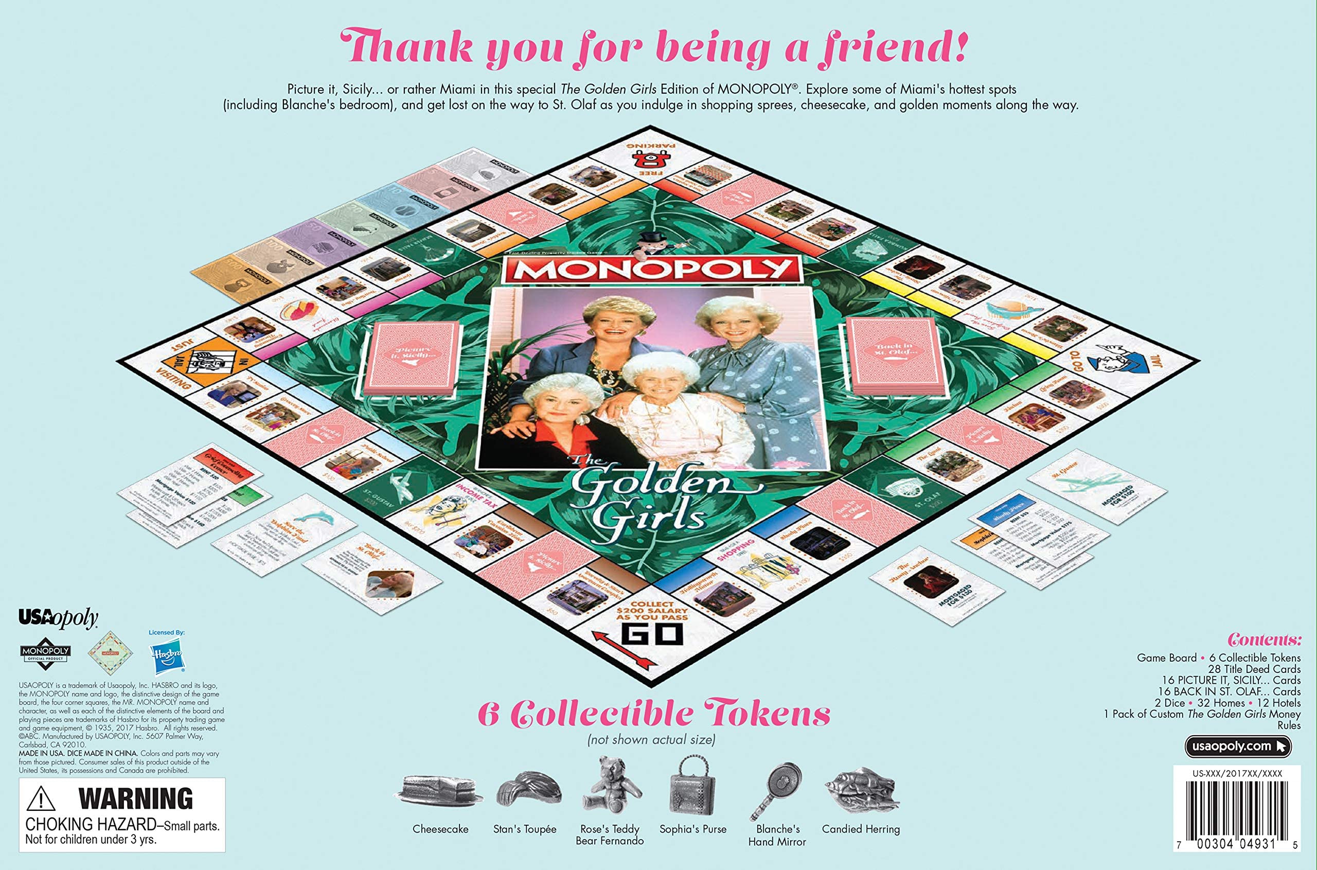 Monopoly: The Golden Girls Board Game | Buy, Sell, Trade Fan-Favorite Locations | Classic Monopoly Game Featuring Golden Girls TV Show Theme | Officially-Licensed Golden Girls Merchandise