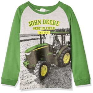 john deere boys long sleeve raglan tee t shirt, green, 6-7 years us