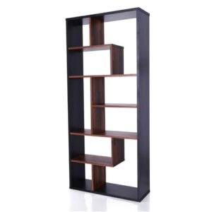 acme chas wooden cube bookcase in espresso and walnut