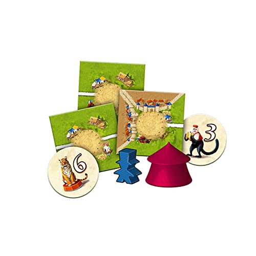 Carcassonne Under the Big Top Board Game EXPANSION - Thrilling Circus Adventures Await! Medieval Strategy Game for Kids and Adults, Ages 7+, 2-6 Players, 45 Minute Playtime, Made by Z-Man Games