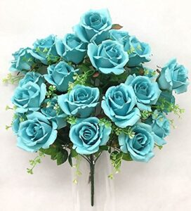 silk flower garden artificial rose bouquet 24 blooms 23", tiffany