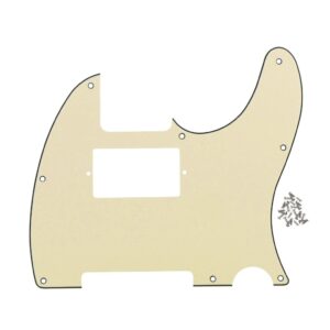 fleor 3ply cream 8 hole tl pickguard guitar humbucker pick guard hh with screws fit usa/mexican standard tl style guitar part