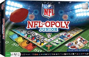 masterpieces nfl-opoly junior board game - collector's edition set for ages 6+ - officially licensed nfl opoly jr board game