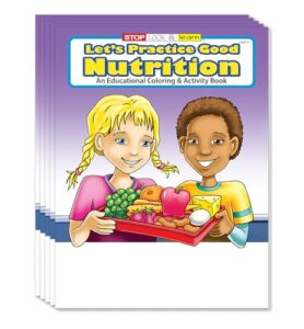 zoco - good nutrition - educational coloring books (25 bulk pack, without crayons) - healthy eating handout - games, puzzles, fun activities for kids