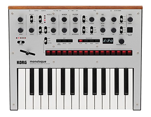 Korg Monologue Monophonic Analog Synthesizer - Silver Bundle with Power Supply and Austin Bazaar Polishing Cloth