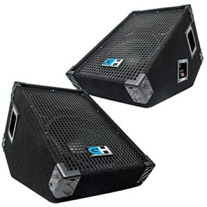 grindhouse speakers - gh10m-pair - pair of 10 inch passive wedge floor / stage monitors 300 watts rms each - pa/dj stage, studio, live sound 10 inch monitor