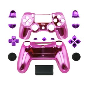 wps chrome controller full housing shell + full buttons for ps4 playstation 4 dualshock 4 ( gen 1 controllers only) (chrome purple)