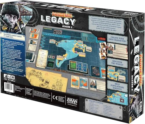 Pandemic Legacy Season 2 Board Game (Black) - Fight to Save Humanity from Plague! Cooperative Strategy Game for Kids and Adults, Ages 13+, 2-4 Players, 60 Minute Playtime, Made by Z-Man Games