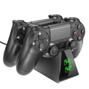 ps4 controller charger, dobe controller charging dock station with led light indicators compatible with ps4/ps4 slim/ps4 pro controller