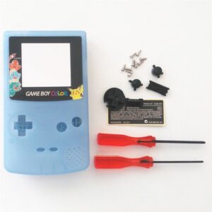 new replacement full housing shell cover case pack backlight backlit for gameboy color gbc repair part-luminous blue edition