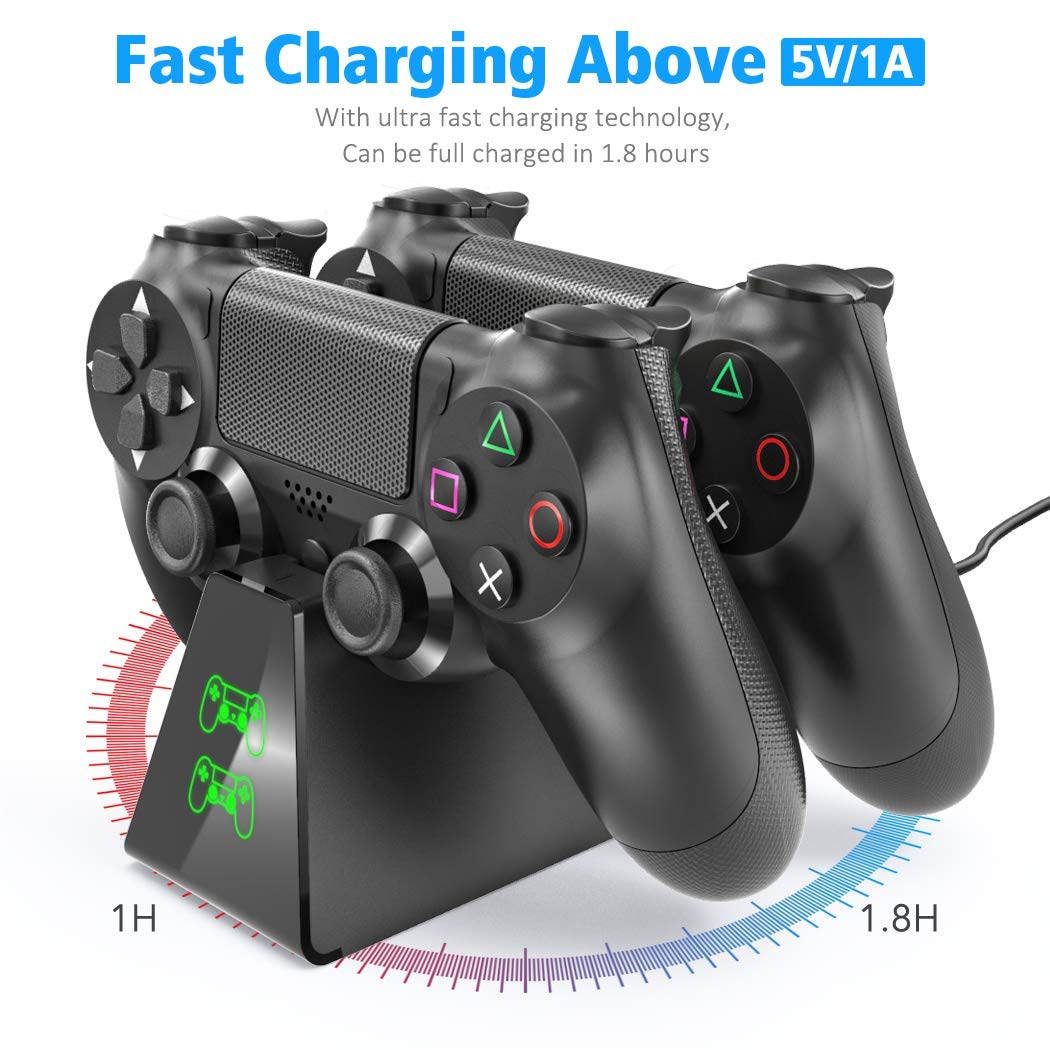 PS4 Controller Charger, DOBE Controller Charging Dock Station with LED Light Indicators Compatible with PS4/PS4 Slim/PS4 Pro Controller