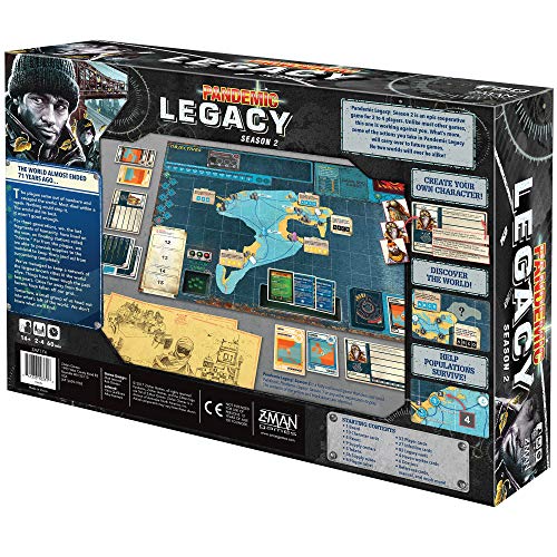 Pandemic Legacy Season 2 Board Game (Black) - Fight to Save Humanity from Plague! Cooperative Strategy Game for Kids and Adults, Ages 13+, 2-4 Players, 60 Minute Playtime, Made by Z-Man Games