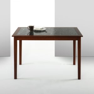 zinus faux marble and wood dining table, table only