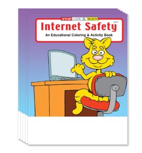 zoco - internet and web safety - kids educational coloring books (25 bulk pack, without crayons) - stay safe online - games, puzzles, activities for children