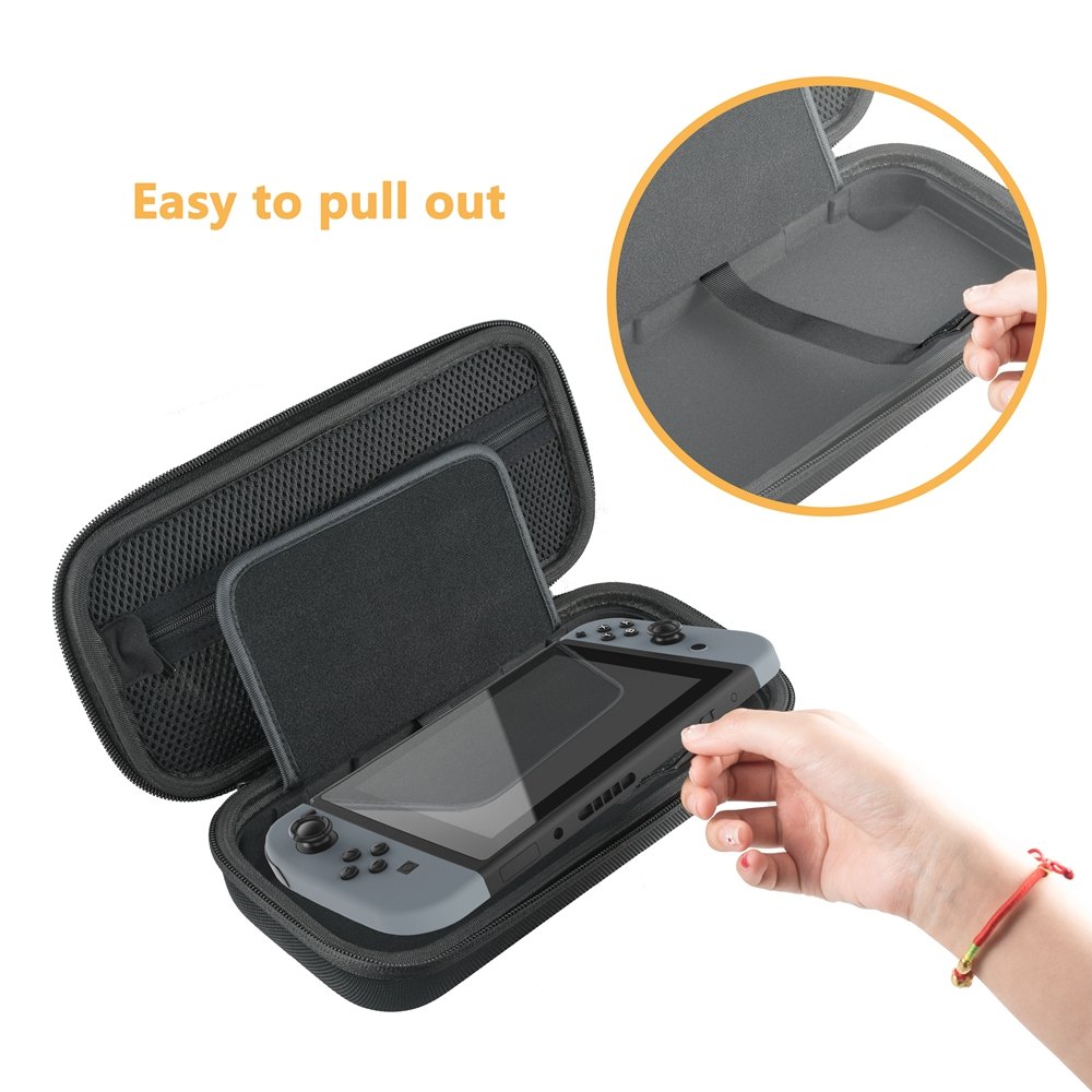 FOVAL Carry Case for Nintendo Switch - Protective Hard Portable Travel Carry Case Shell Pouch with 19 Game Cartridge and 5 Micro SD Card Holders - No Horrible Smell