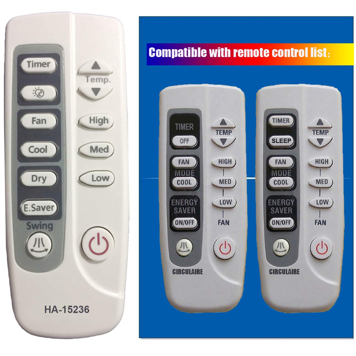 HA-15236 Replacement GE Air Conditioner Remote Control Model Number ARC-769 ARC-763 Works for ASH06LL ASH06LLS1 ASH08FK ASH08FKS1 ASH12AL ASH12ALS1 ASH18DK ASH18DKS1 ASM05LK ASM05LKS1 ASM05LL